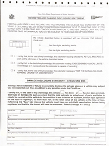 NYS Odometer Statement - 100 CT | Automotive Dealer Supplies
