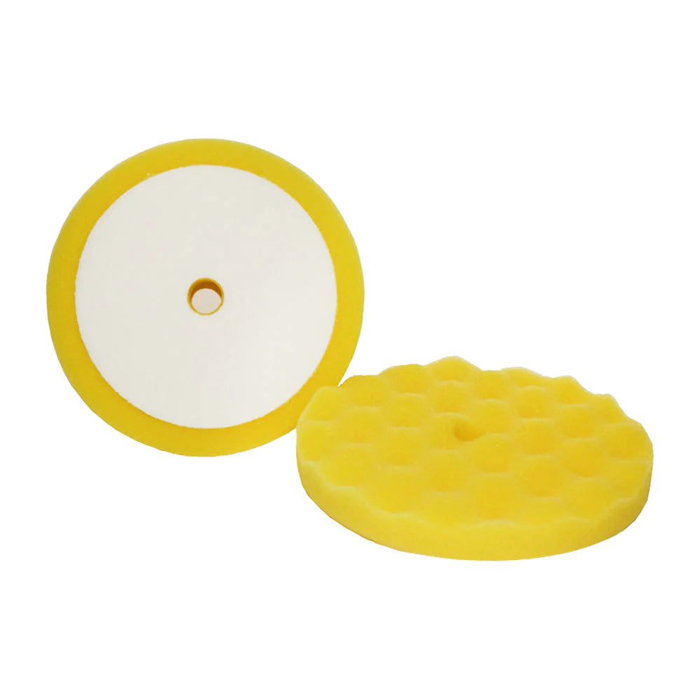 Hi Buff Yellow Medium Cut Waffle Pad 8" | Automotive Dealer Supplies