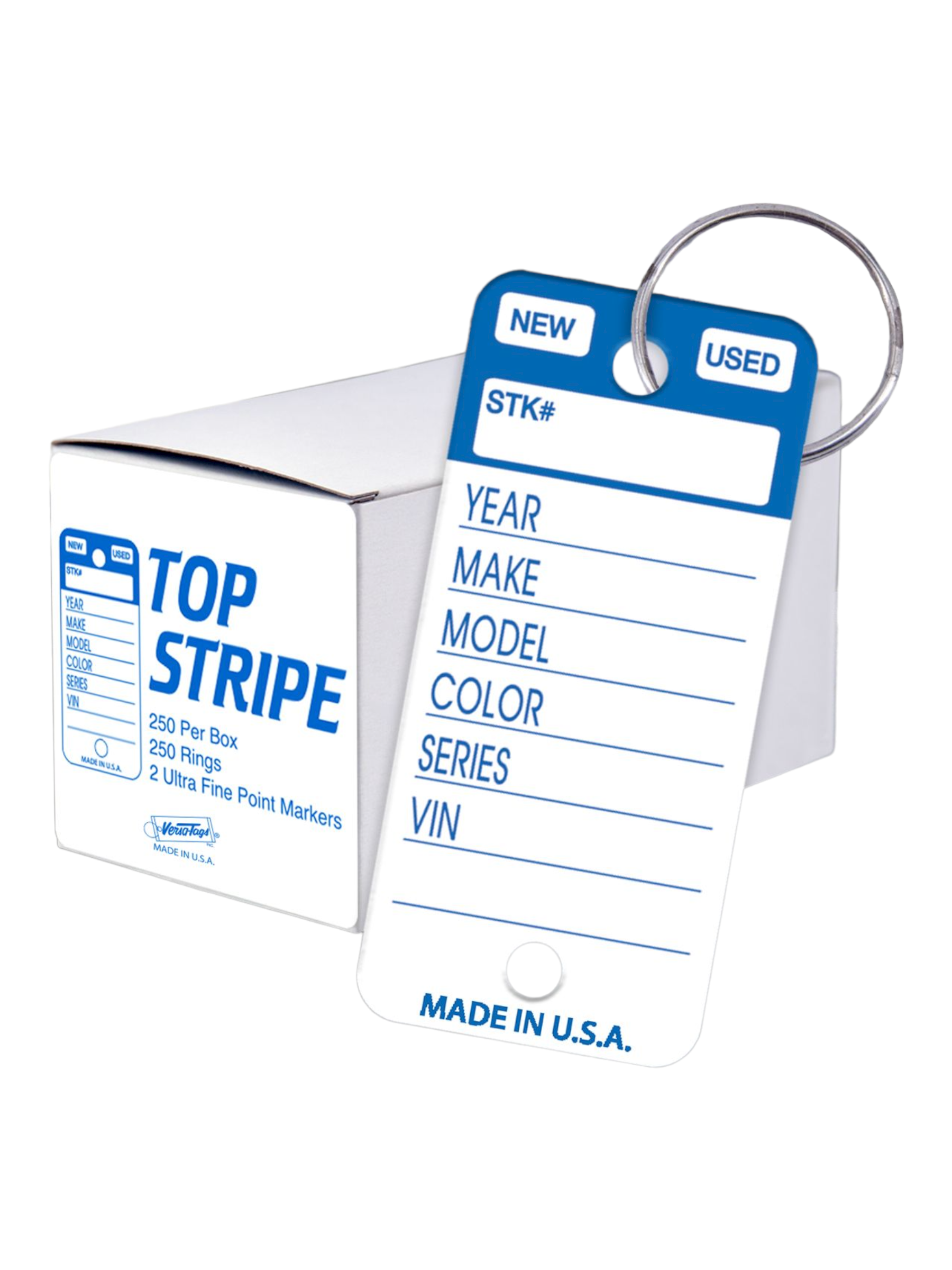 Key Tags - Top Stripe (250/Box w/ Rings & 2 Markers) | Automotive ...